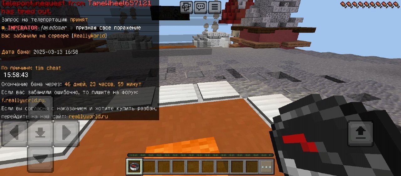Забанили по причине tim cheat - Жалобы на Администрацию. - ReallyWorld